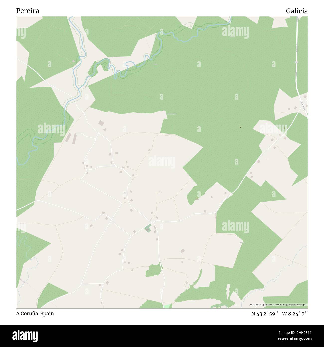 Pereira, A Coruña, Spain, Galicia, N 43 2' 59'', W 8 24' 0'', map ...