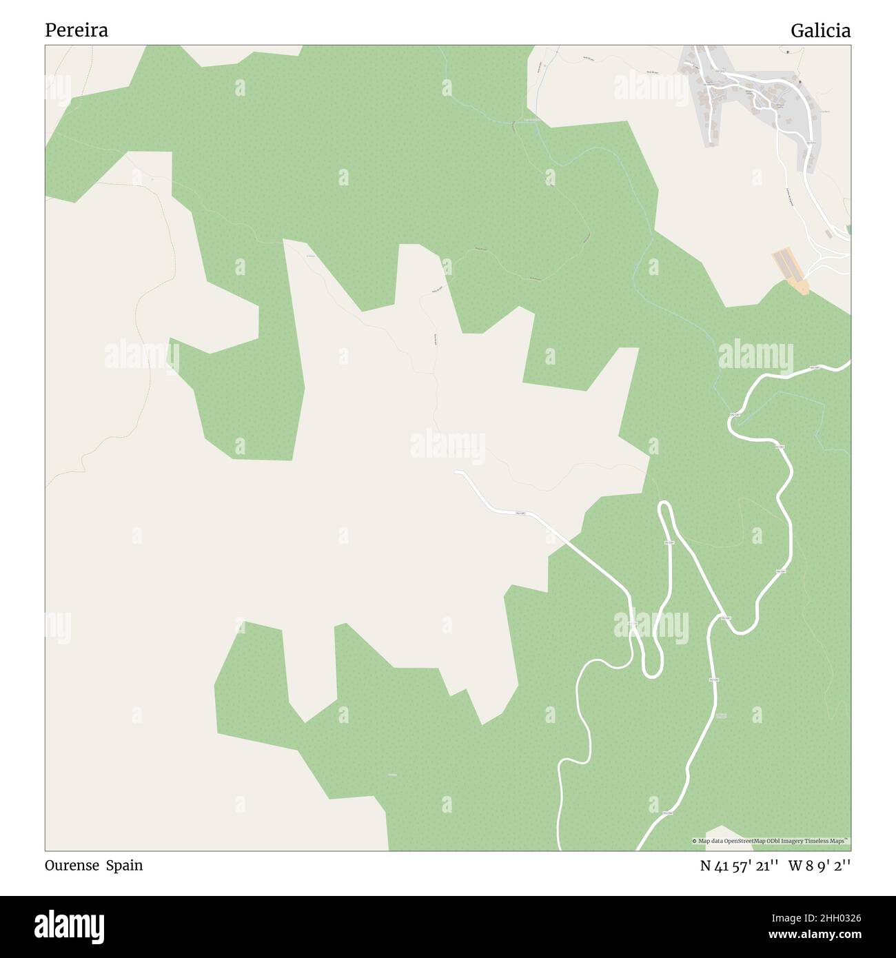 Pereira, Ourense, Spain, Galicia, N 41 57' 21'', W 8 9' 2'', map ...