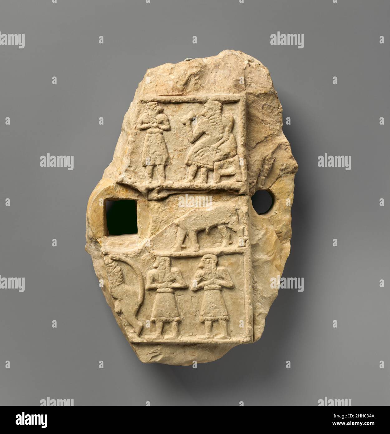 Relief plaque with a banquet scene ca. 2600–2500 B.C. Sumerian. Relief ...
