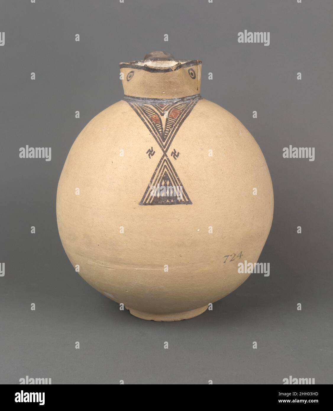 Oinochoe Cypriot Triangle-ornament and swastikas at front.. Oinochoe ...