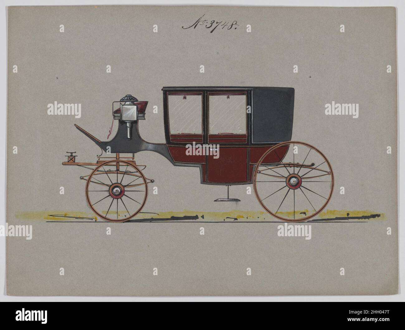 Design for Glass Panel Coach, no. 3748 1882 Brewster & Co. American ...