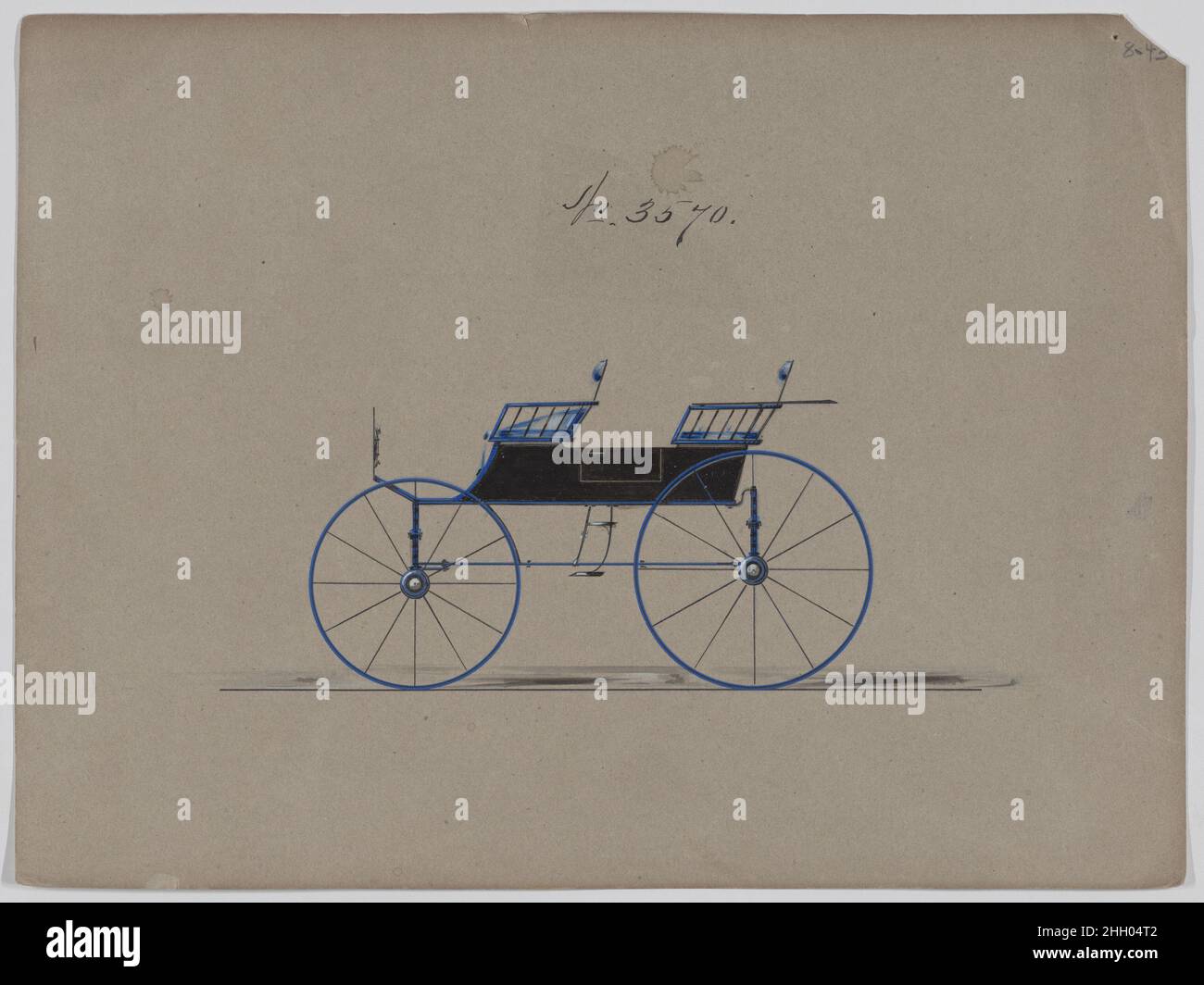 Design for 4 seat Phaeton, no top, no. 3570 1880 Brewster & Co ...
