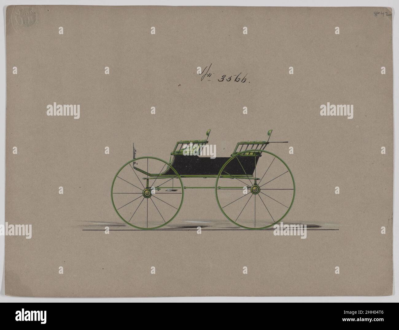 Design for 4 seat Phaeton, no top, no. 3566 1880 Brewster & Co ...