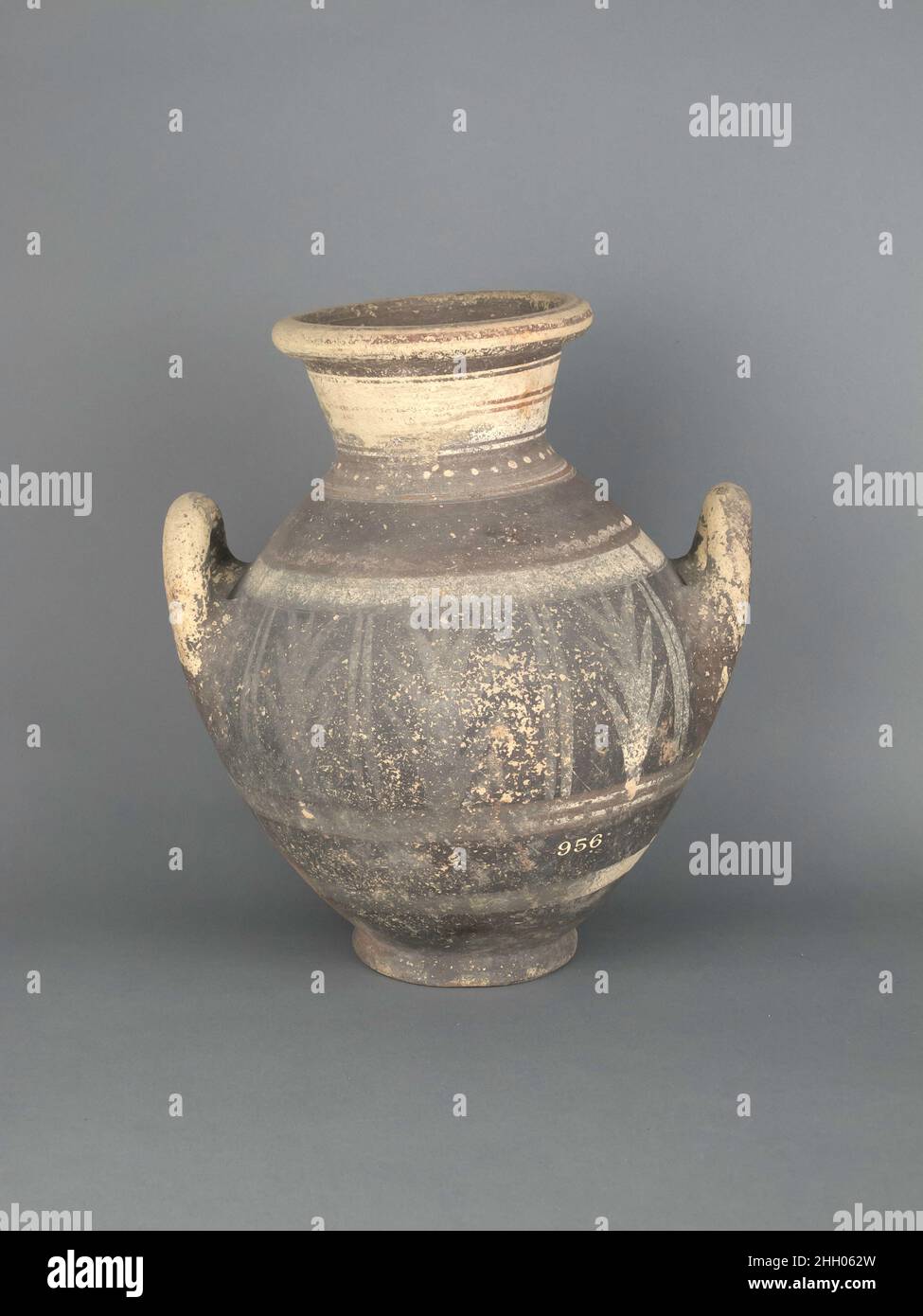 Amphora 600–480 B.C. Cypriot Black slip, and panels with trees in white ...