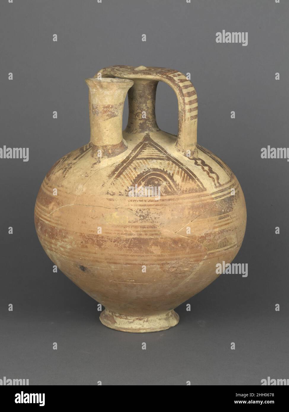 Terracotta stirrup jar ca. 1200–1050 B.C. Cypriot The stirrup jar is ...