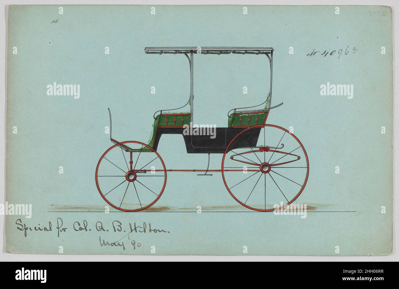 Design for 2 seat Phaeton, no. 4096a 1890 Brewster & Co. American ...
