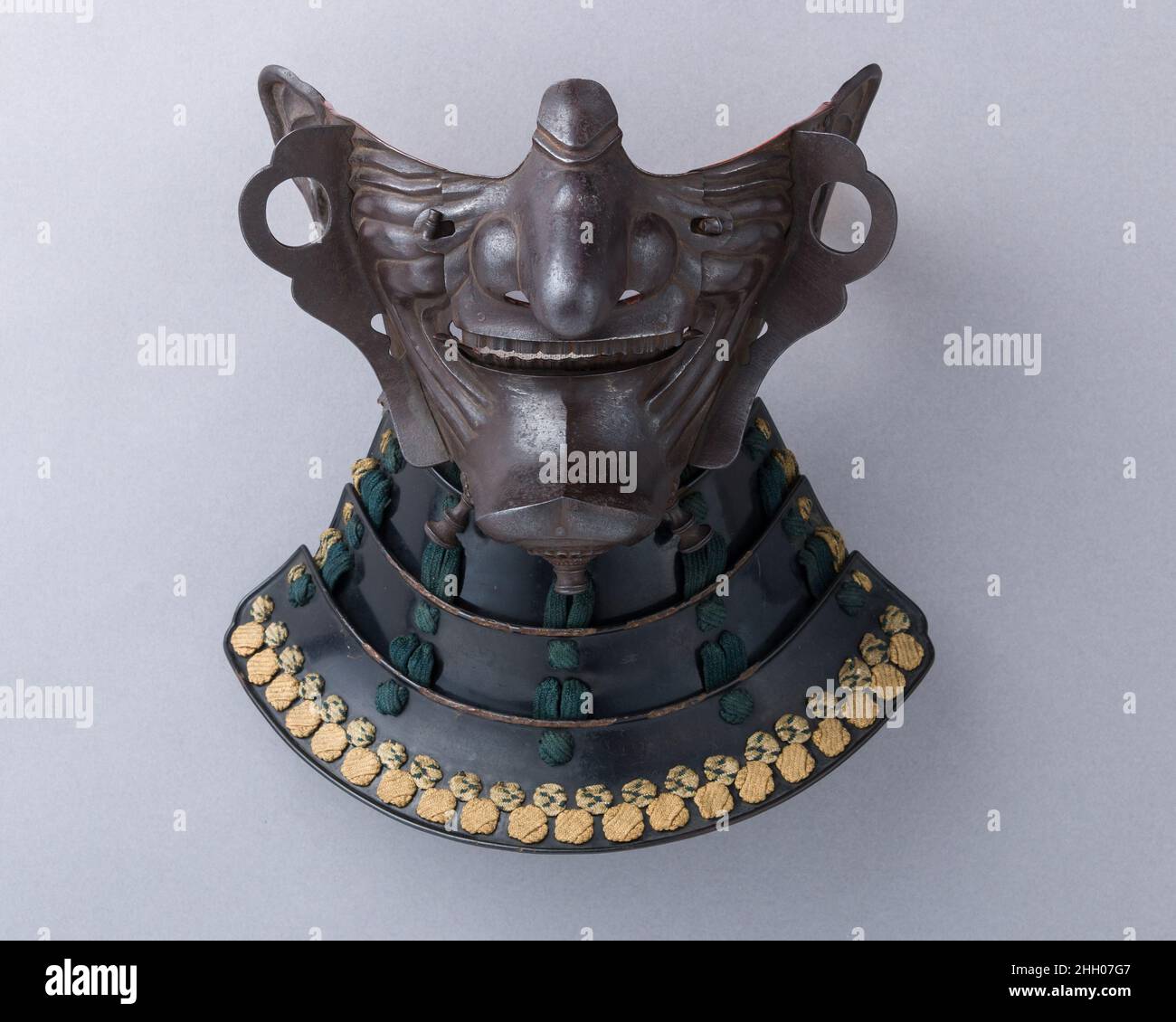 Half Mask (Ho-ate) with Neck Guard dated January 1730 Signed by My?chin ...