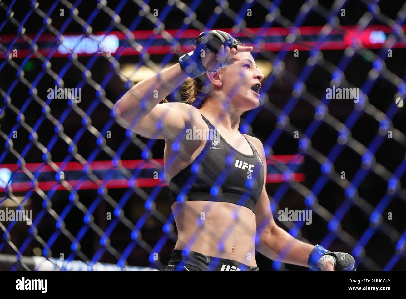 ANAHEIM, CA - JANUARY 22: (L-R) Jasmine Jasudavicius celebrates her ...