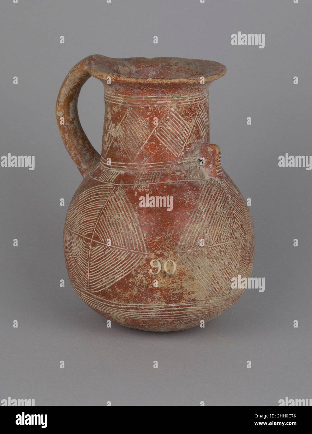 Jug 2500–1900 B.C. Cypriot Jug with handle and incised lozenges.. Jug ...