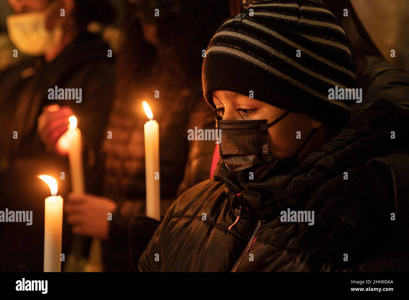 New York, NY - January 22, 2022: Vigil held for slain police officer ...