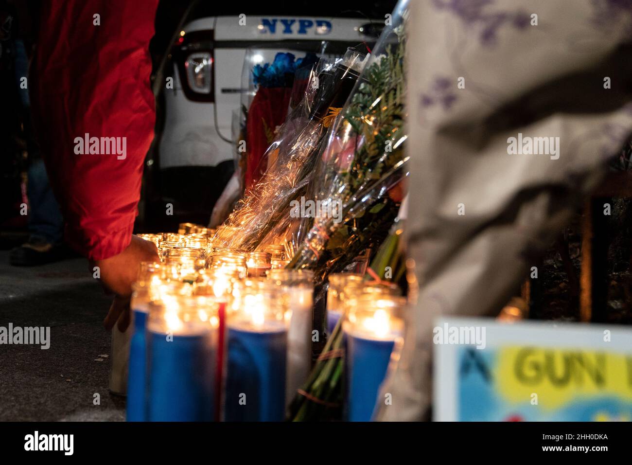 New York, NY - January 22, 2022: Vigil held for slain police officer ...