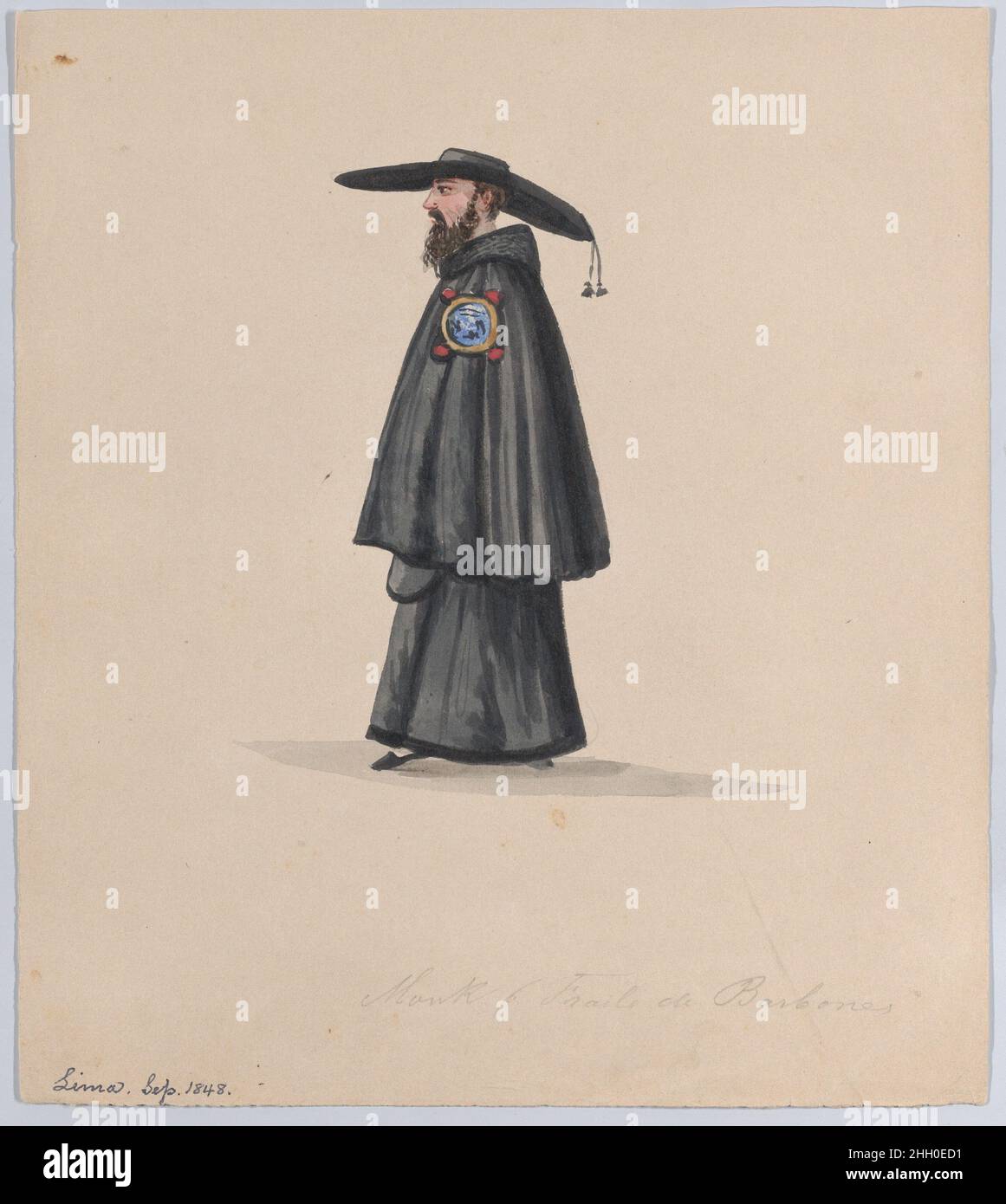 A monk from the order of Barbones, from a group of drawings depicting ...