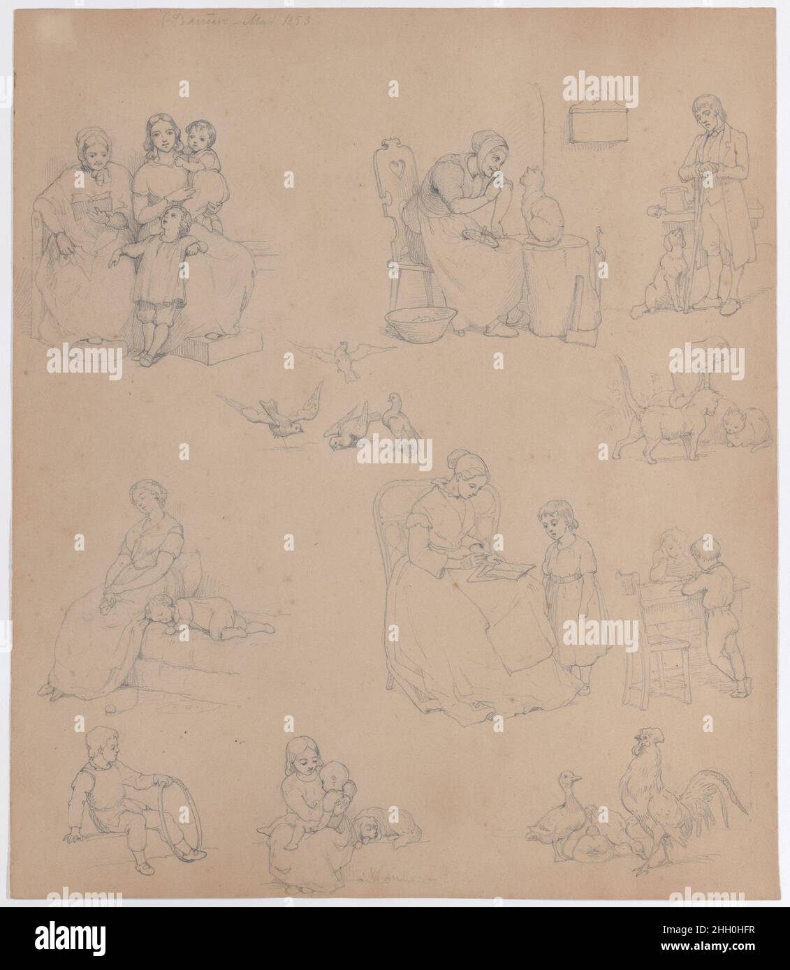 Sketch Sheet of Illustrations 1853 Thomas Vilhelm Petersen. Sketch ...