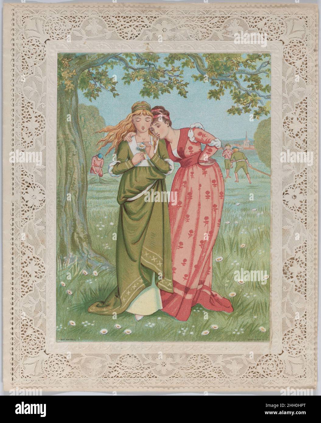 Chromolithography gold lithography openwork lace paper hi-res stock ...