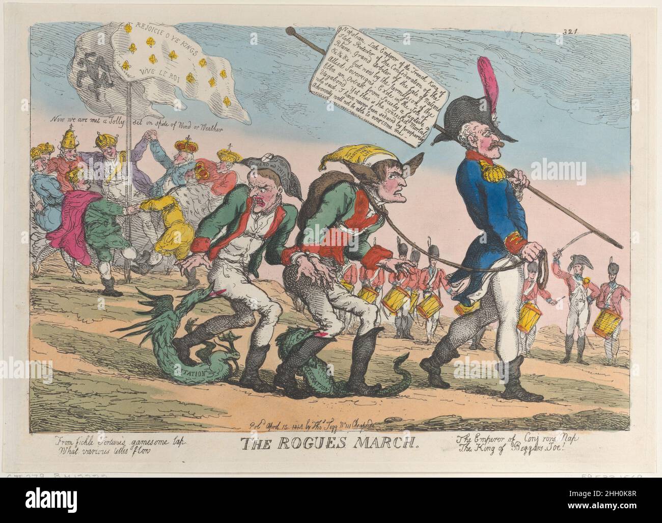The Rogues March April 12, 1814 Thomas Rowlandson Napoleon is being ...
