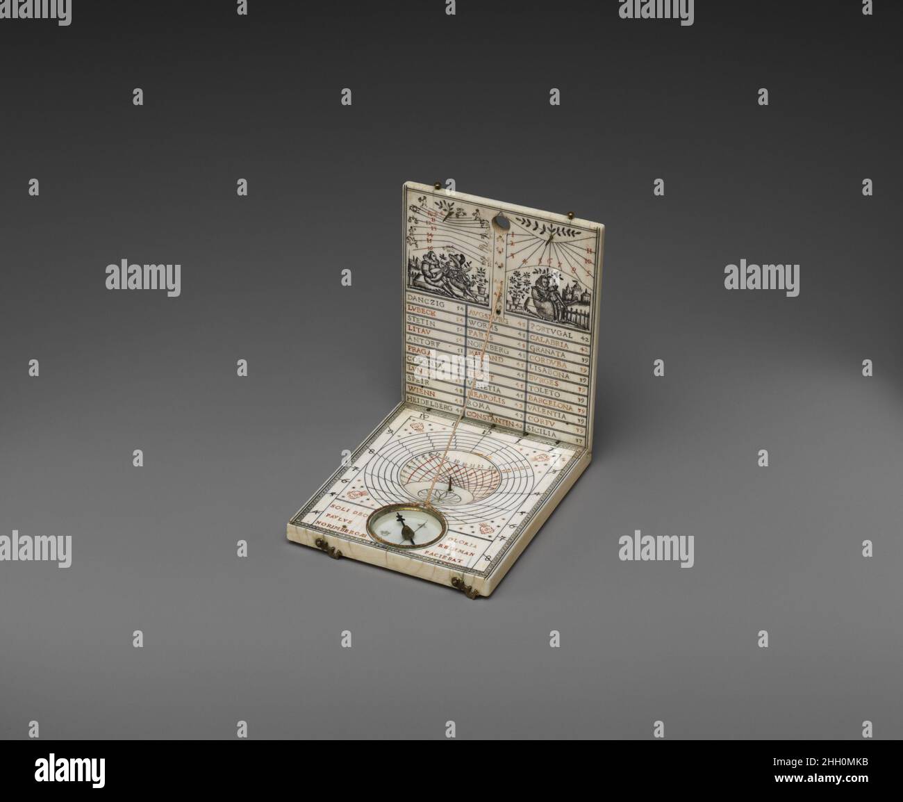 Portable diptych sundial 1602 Paulus Reinman. Portable diptych sundial ...