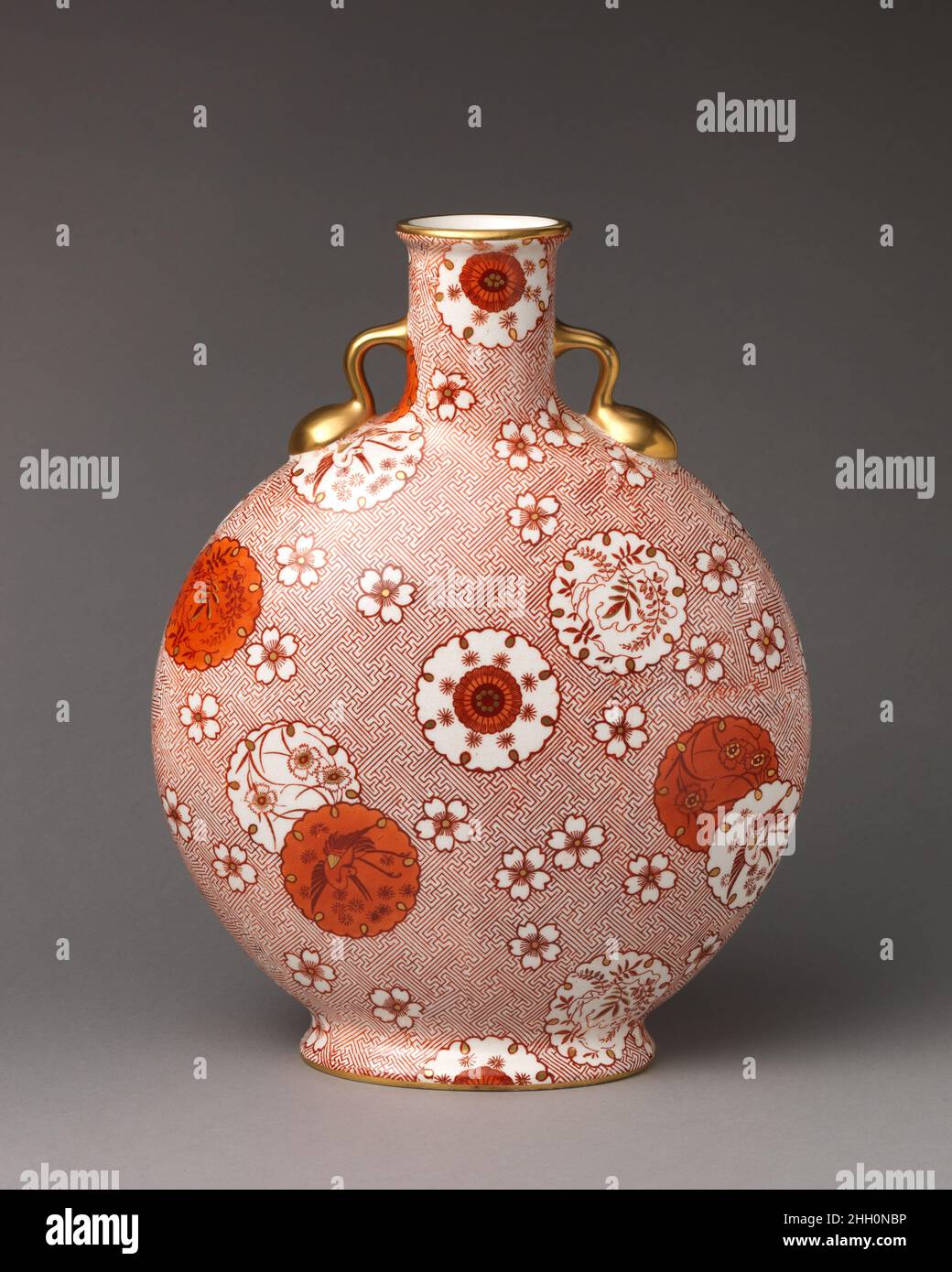 Red and white floral pattern moon flask 1880 Minton(s) Minton was the ...