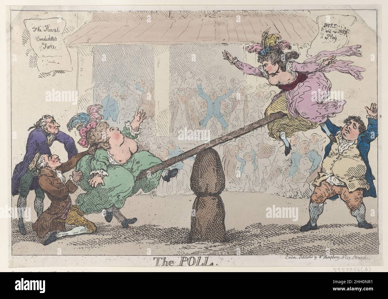 The Poll April 12, 1784 Thomas Rowlandson A see-saw representing the ...