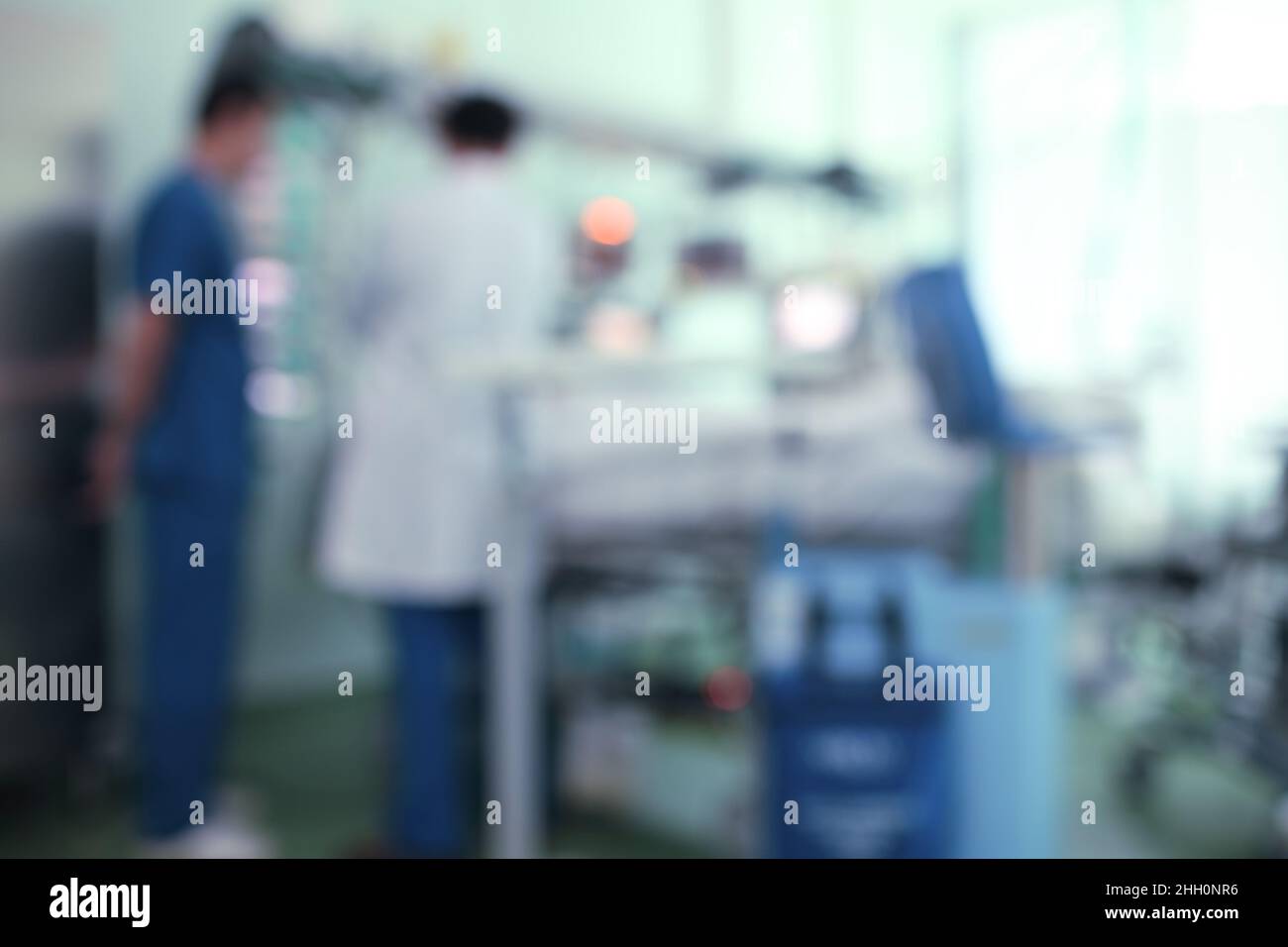 Medical doctor with assistant next to the patient bed during morning ...