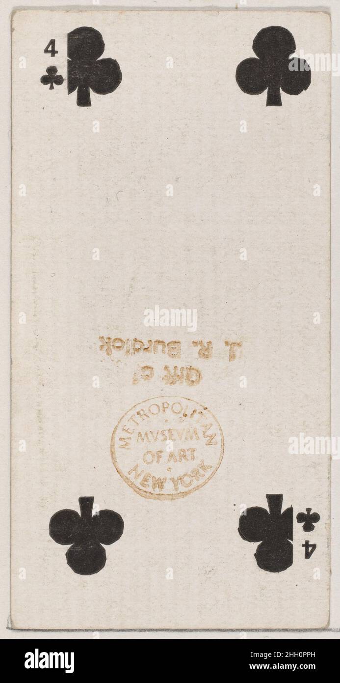 Four Clubs (black), from the Playing Cards series (N84) for Duke brand ...