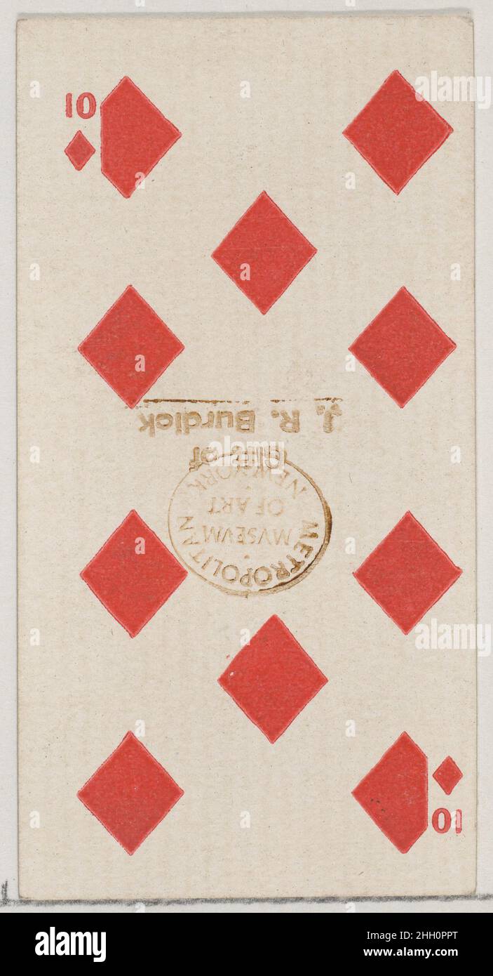 Ten Diamonds (red), from the Playing Cards series (N84) for Duke brand ...