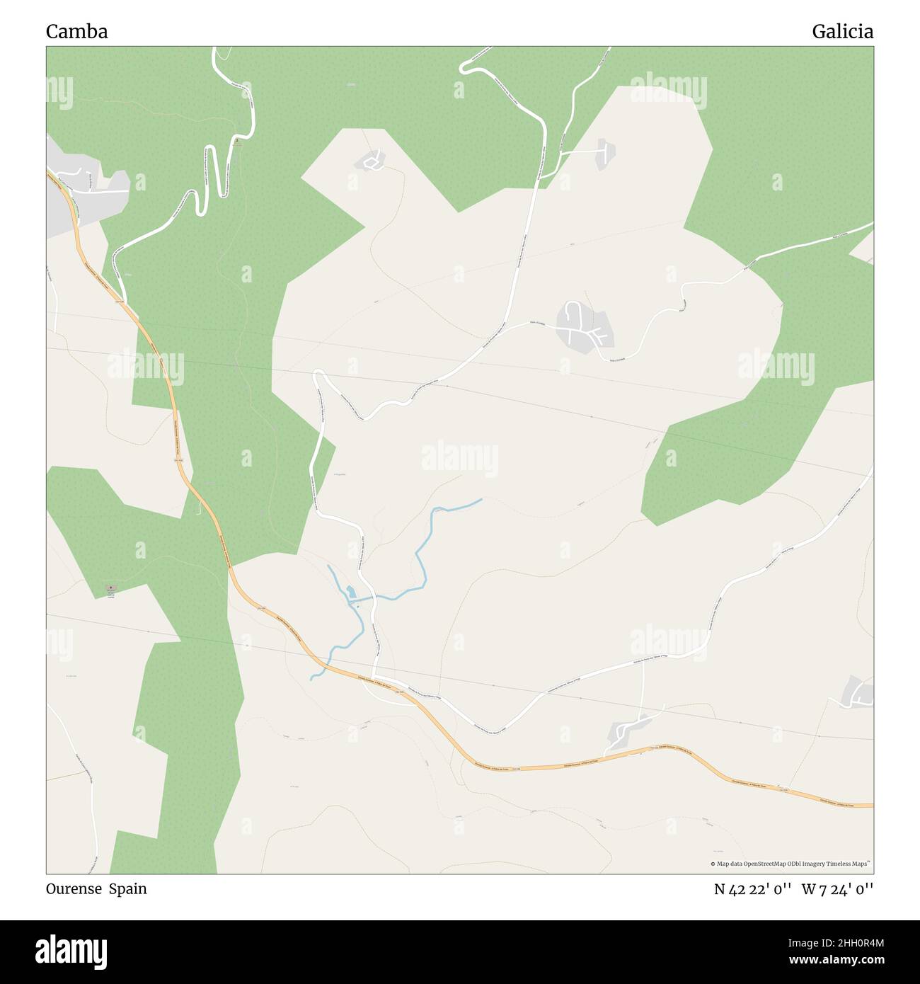 Camba, Ourense, Spain, Galicia, N 42 22' 0'', W 7 24' 0'', map ...