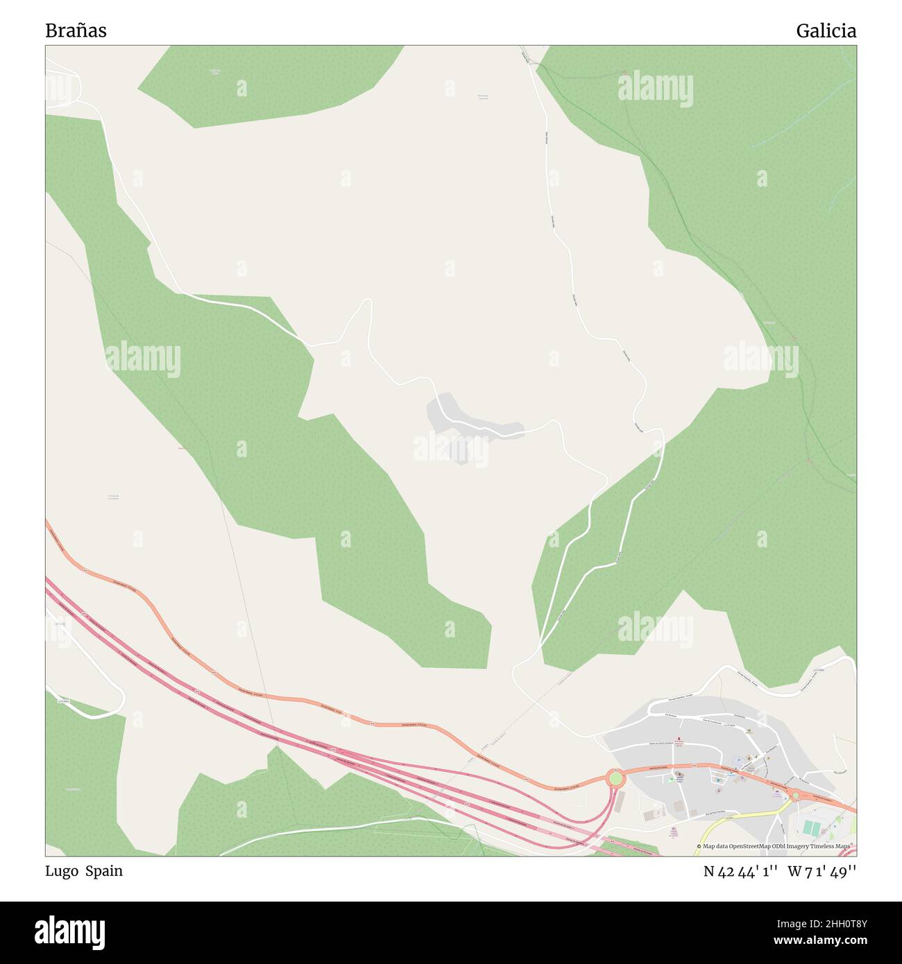 Brañas, Lugo, Spain, Galicia, N 42 44' 1'', W 7 1' 49'', map, Timeless ...