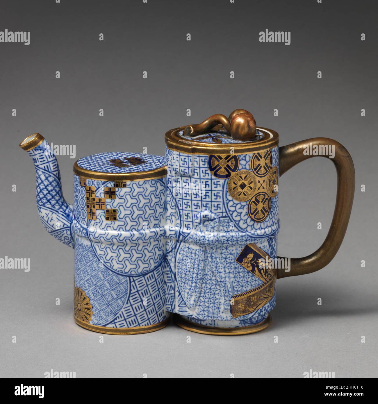Teapot with double bamboo body 1878 Worcester factory After the end of ...