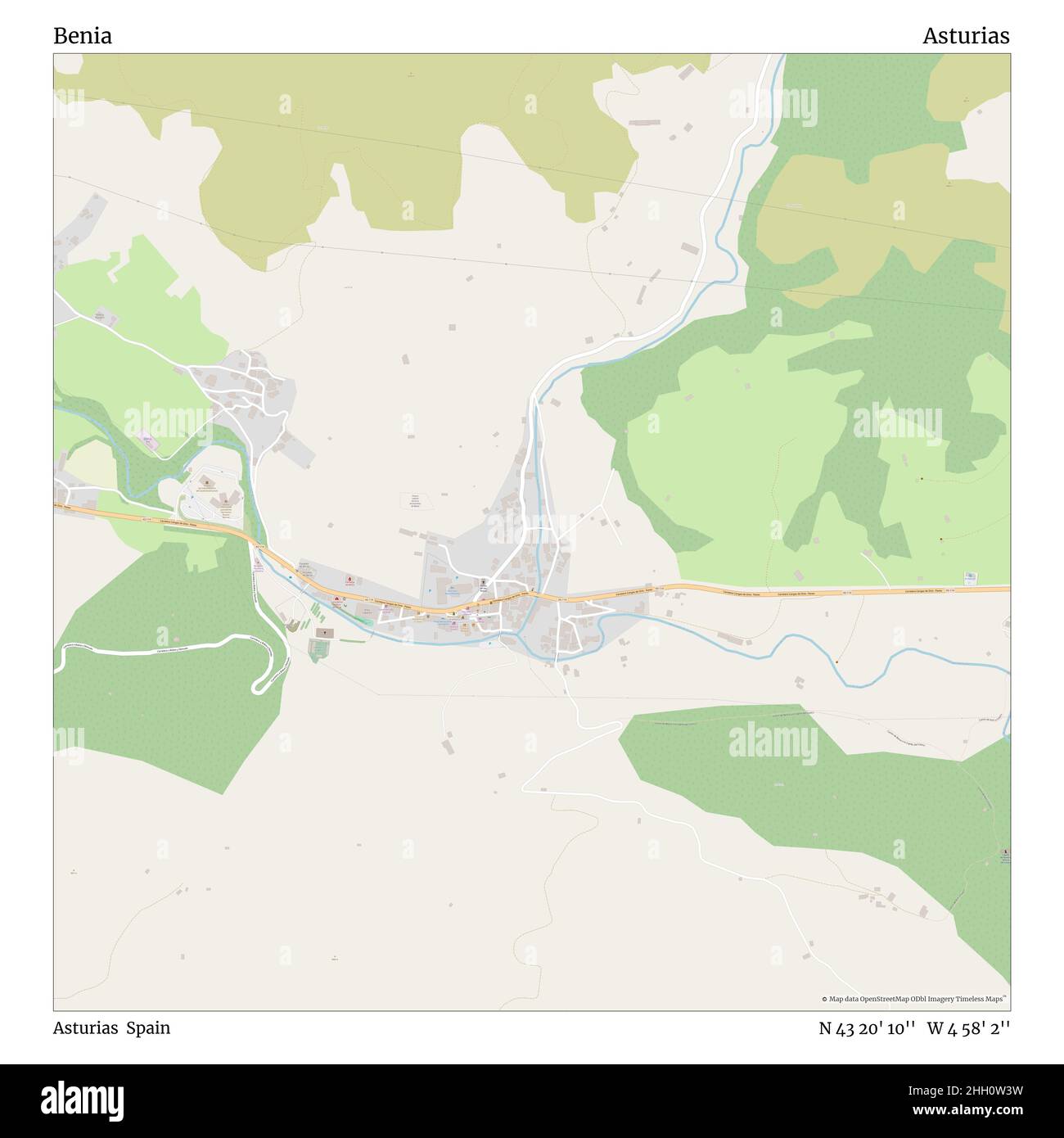 Benia, Asturias, Spain, Asturias, N 43 20' 10'', W 4 58' 2'', map ...