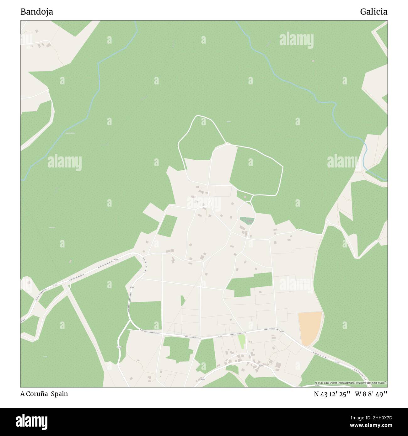 Bandoja, A Coruña, Spain, Galicia, N 43 12' 25'', W 8 8' 49'', map ...