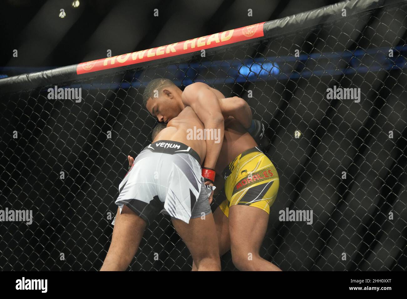 ANAHEIM, CA - JANUARY 22: (R-L) Michael Morales battles Trevin Giles in ...