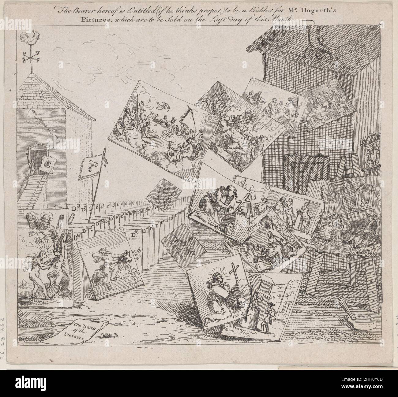 The Battle of the Pictures 18th century William Hogarth. The Battle of ...