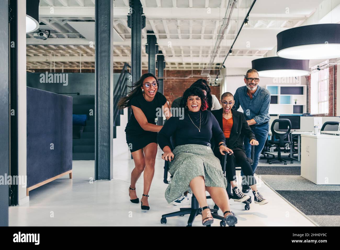 Pushing each other hi-res stock photography and images - Alamy