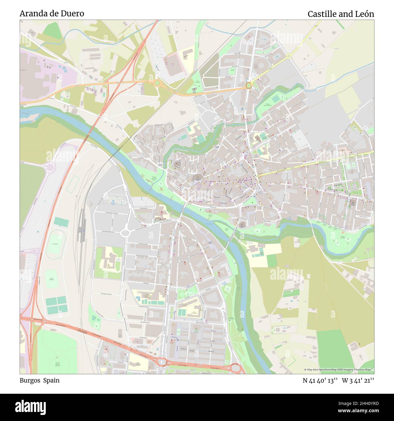 Map of aranda de duero Cut Out Stock Images & Pictures - Alamy