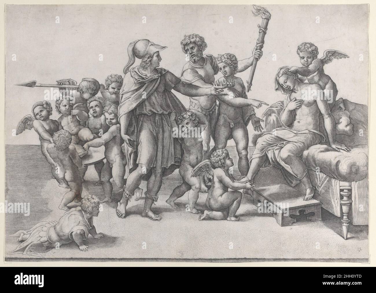 The marriage of Alexander and Roxana; Alexander surrounded by putti ...