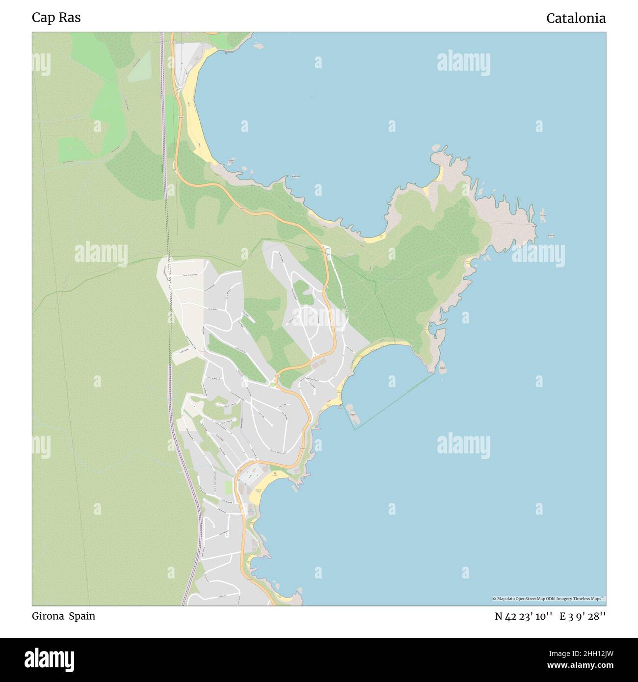 Cap Ras, Girona, Spain, Catalonia, N 42 23' 10'', E 3 9' 28'', map ...