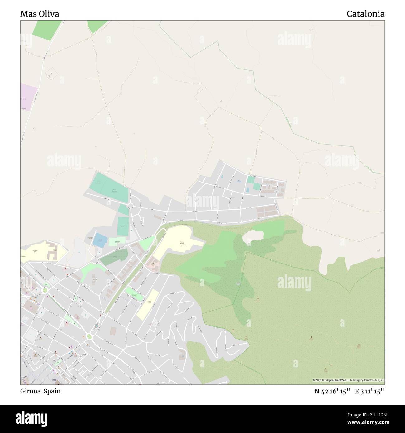Mas Oliva, Girona, Spain, Catalonia, N 42 16' 15'', E 3 11' 15'', map ...