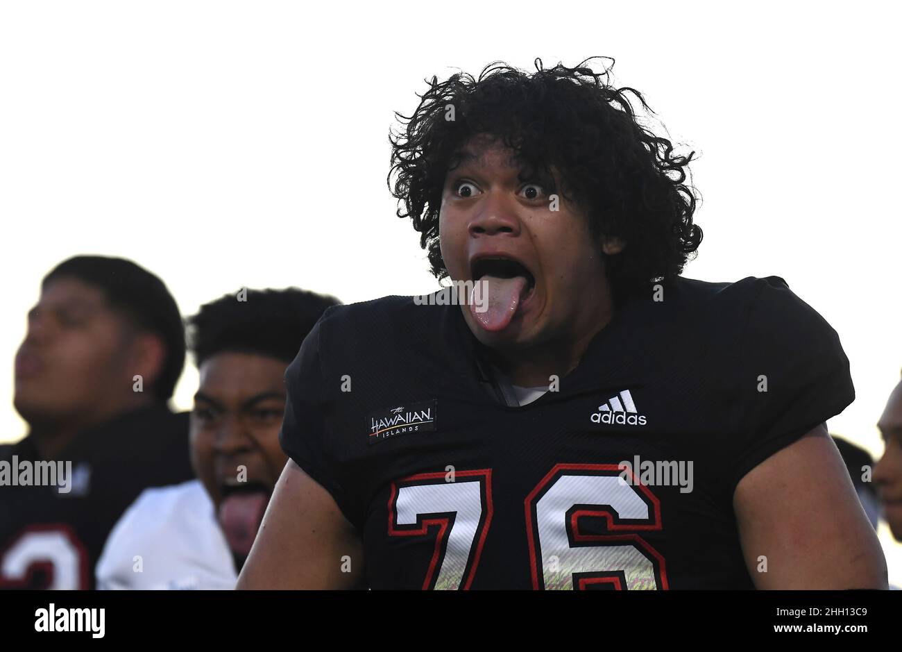 Honolulu, Hawaii, USA. 22nd Jan, 2022. Team Mauka center and BYU commit ...