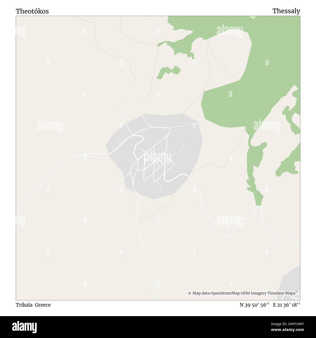 Theotókos, Trikala, Greece, Thessaly, N 39 50' 56'', E 21 36' 18'', map ...
