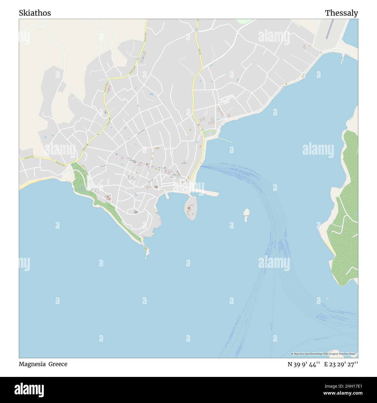 Skiathos map hi-res stock photography and images - Alamy