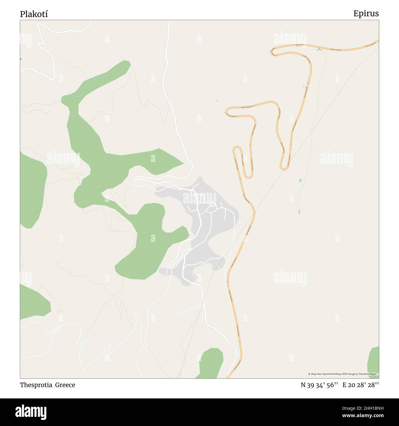 Plakotí, Thesprotia, Greece, Epirus, N 39 34' 56'', E 20 28' 28'', map ...
