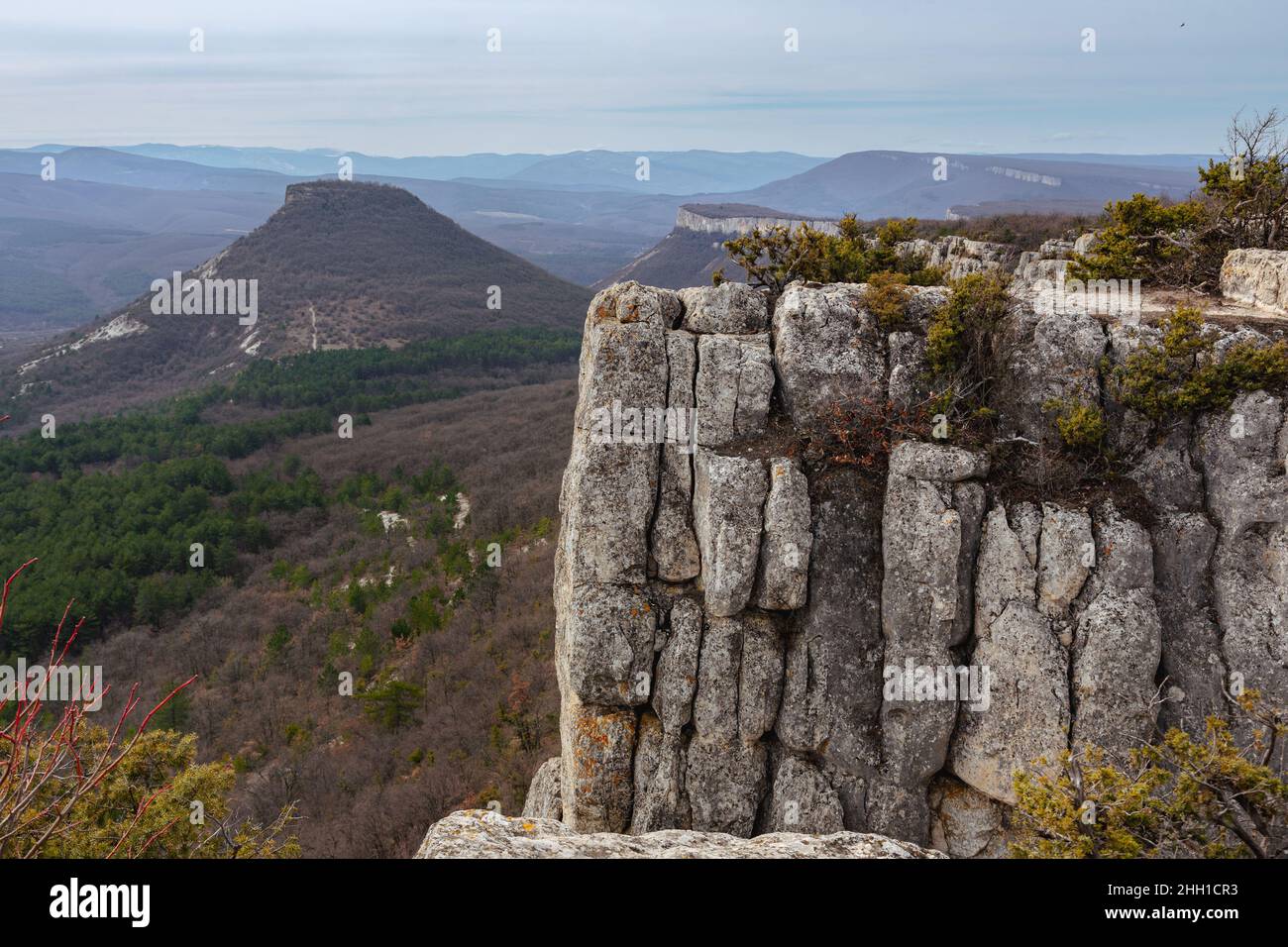 View from Beshik-Tau is the sacred mountain of the Karaites in spring ...