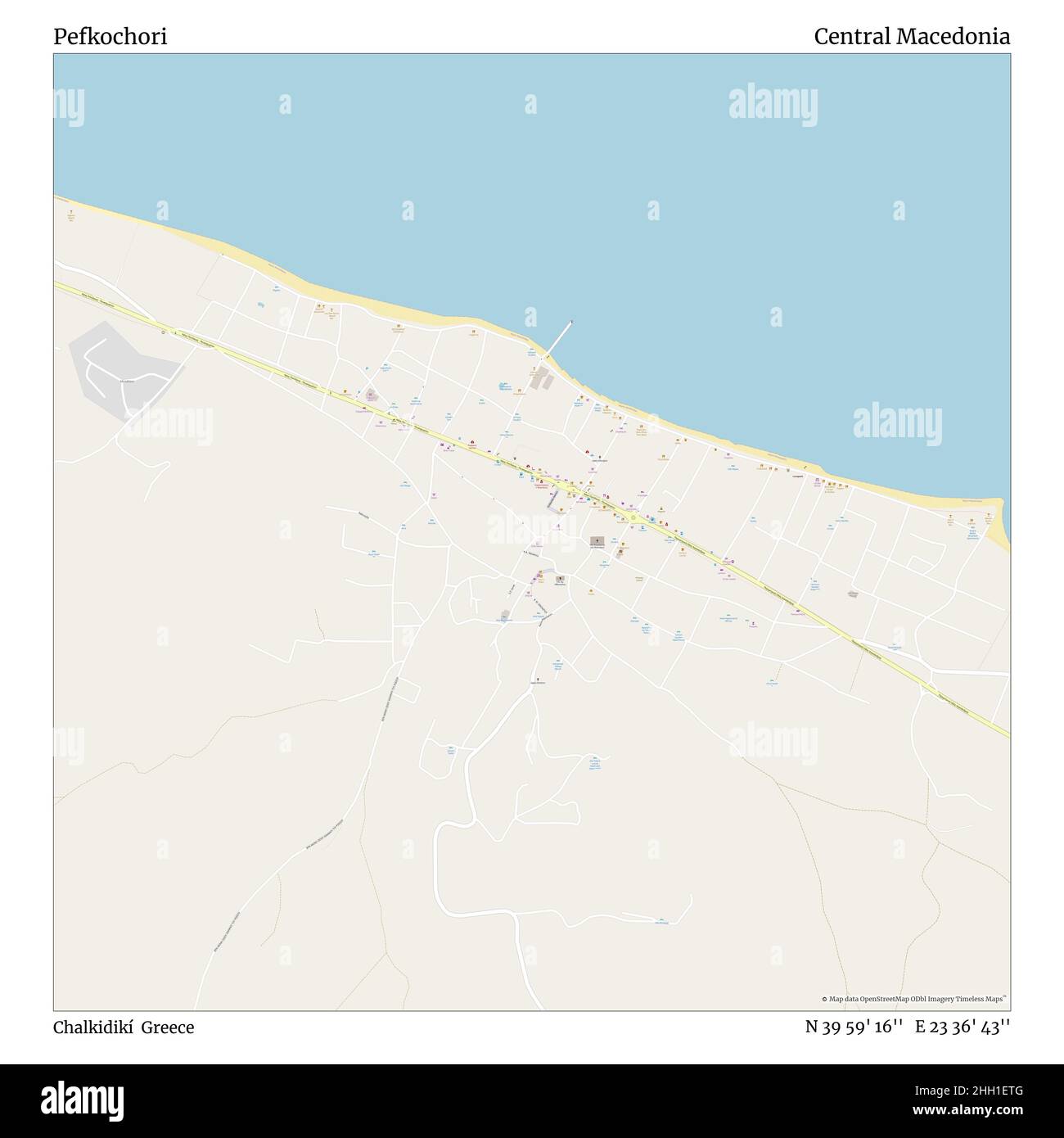 Pefkochori, Chalkidikí, Greece, Central Macedonia, N 39 59' 16'', E 23 ...