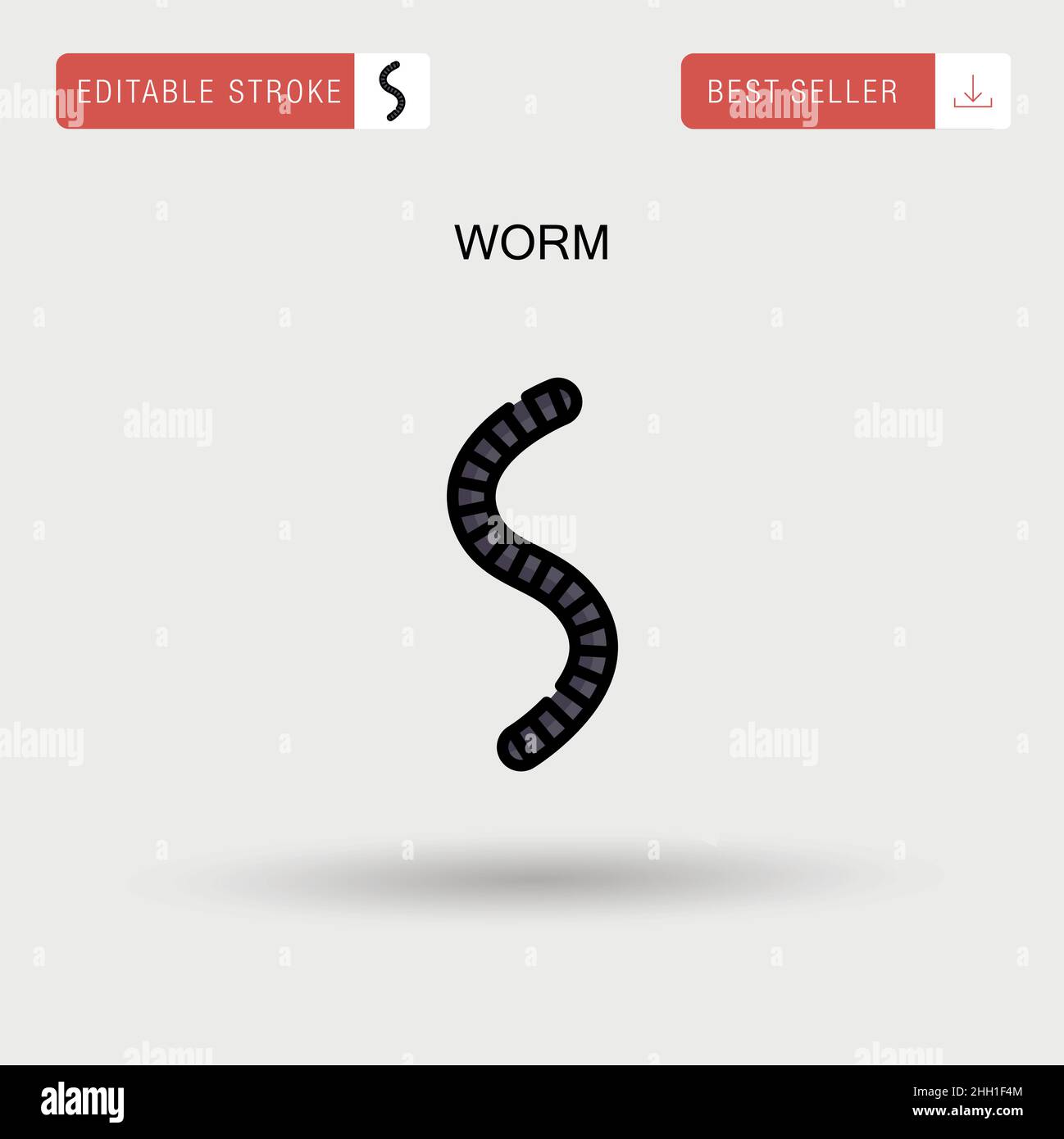 Worm Simple vector icon Stock Vector Image & Art - Alamy
