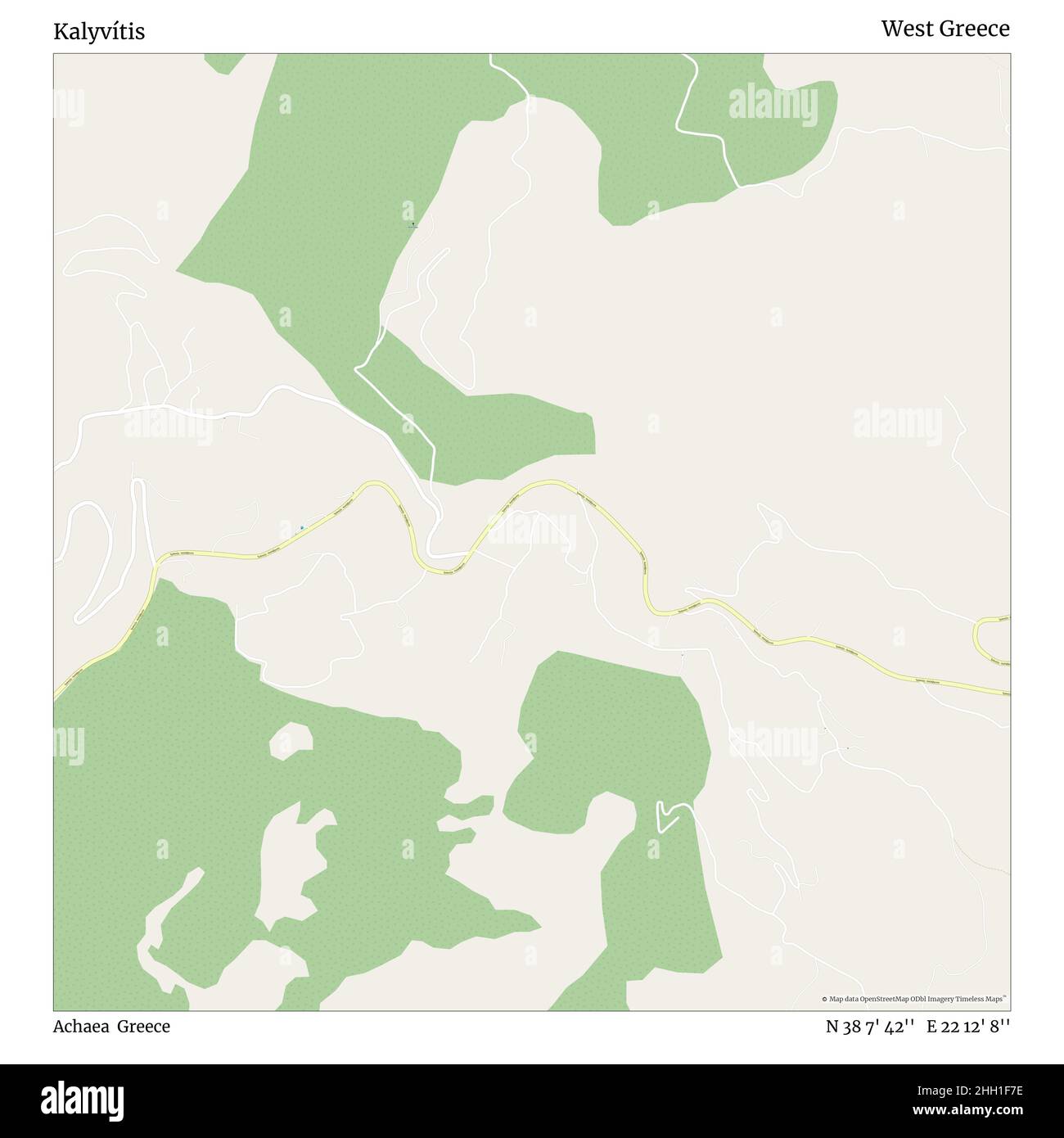 Kalyvítis, Achaea, Greece, West Greece, N 38 7' 42'', E 22 12' 8'', map ...
