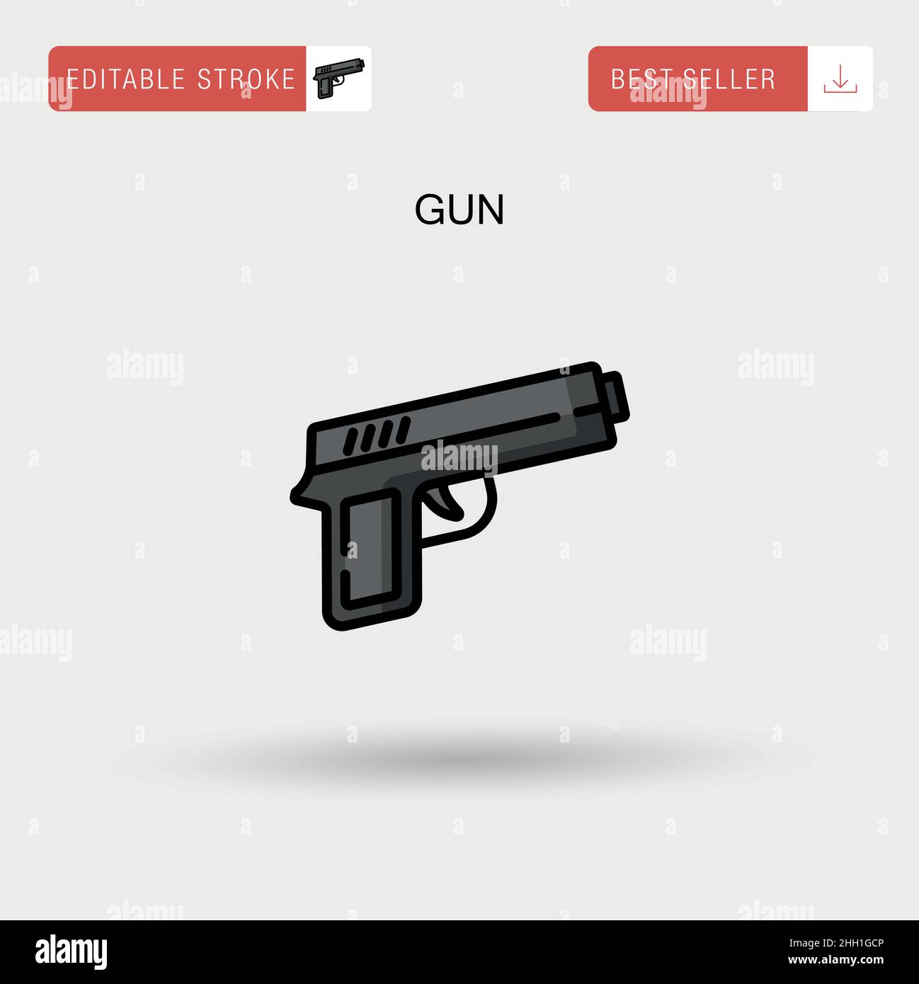 Gun Simple vector icon Stock Vector Image & Art - Alamy