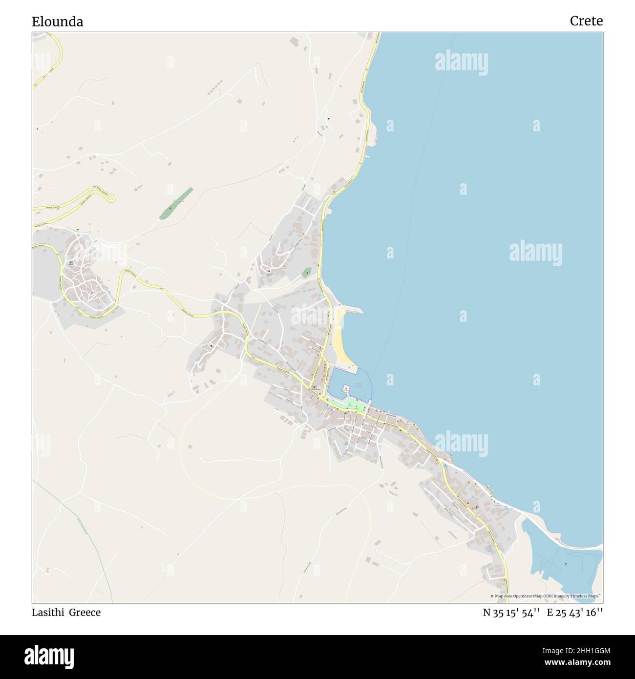 Elounda, Lasithi, Greece, Crete, N 35 15' 54'', E 25 43' 16'', map ...