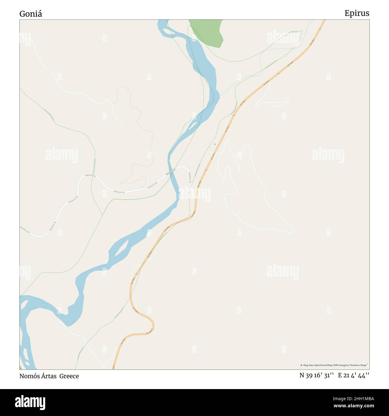 Goniá, Nomós Ártas, Greece, Epirus, N 39 16' 31'', E 21 4' 44'', map ...