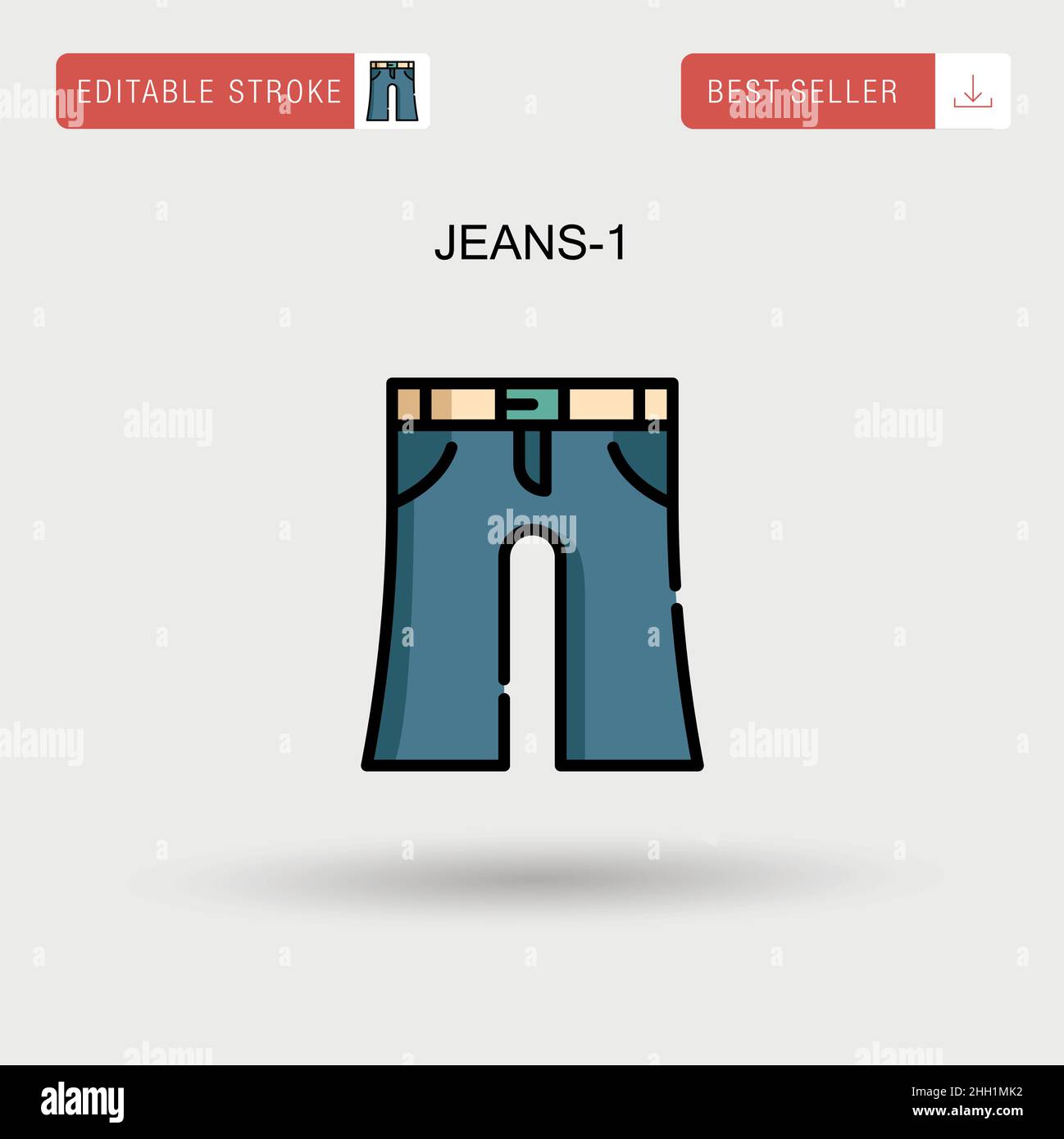 Jeans-1 Simple vector icon Stock Vector Image & Art - Alamy