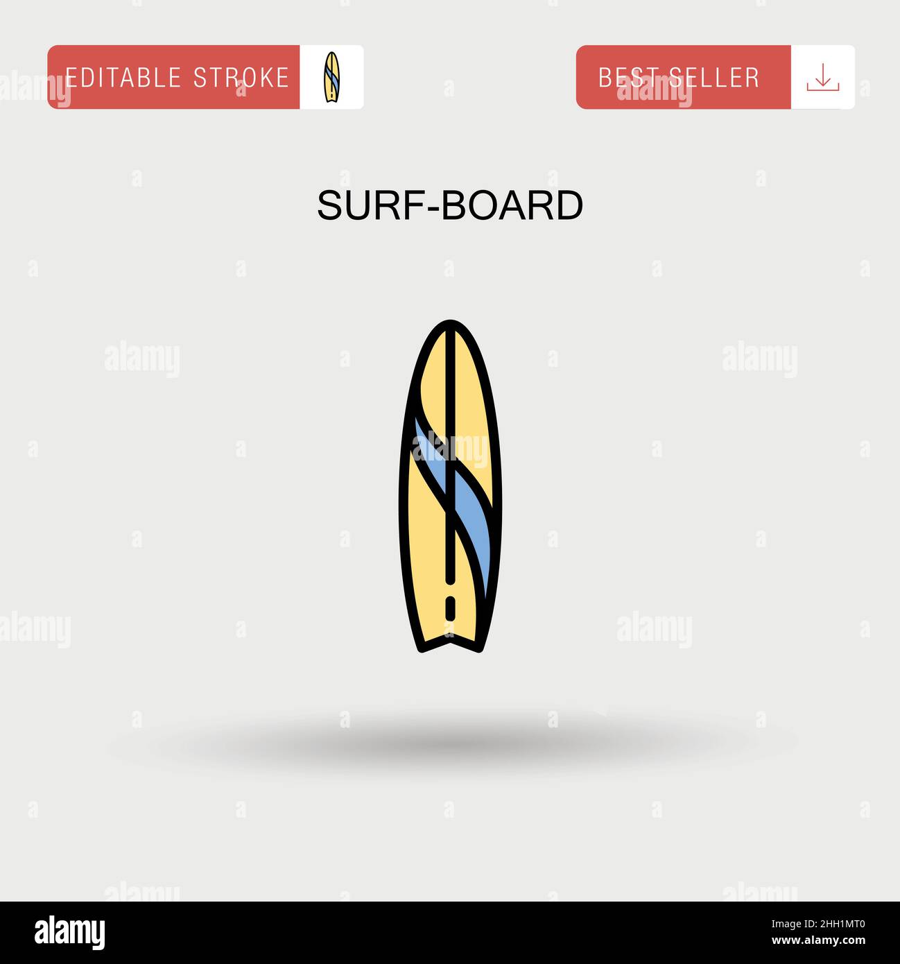 Surf-board Simple vector icon Stock Vector Image & Art - Alamy